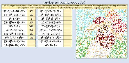 Order of Operations (Hard) Sport Pixel Art Mystery Picture | TPT