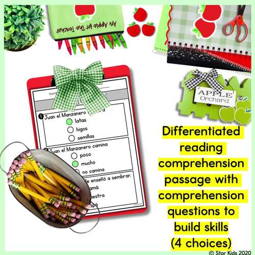 Johnny Appleseed Craftivity and Activities IN SPANISH by Star Kids by Naomi