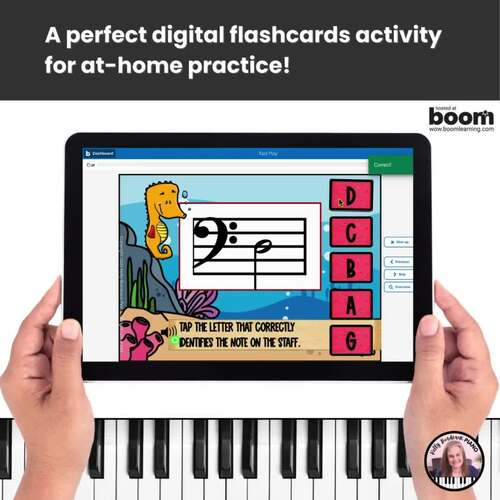 G Position Notes on the Bass Staff BOOM™ Cards Digital Flashcards - Sea ...