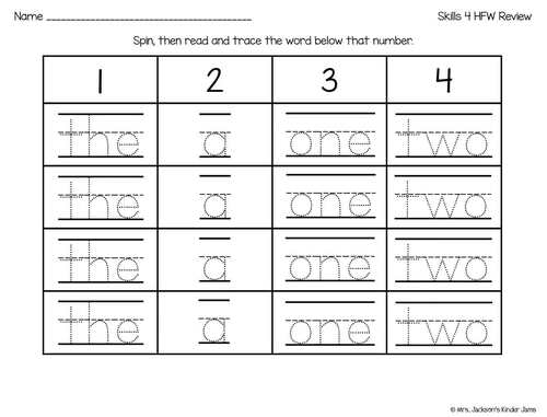 CKLA Kindergarten Skills 3 - 10 Tricky Word Practice - Spin, Read, and ...