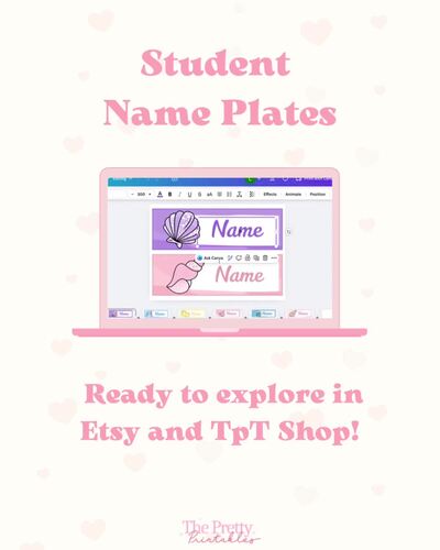 Sweet Tides Student Name Plates | Ocean Calm Classroom | Hearts | New Decor