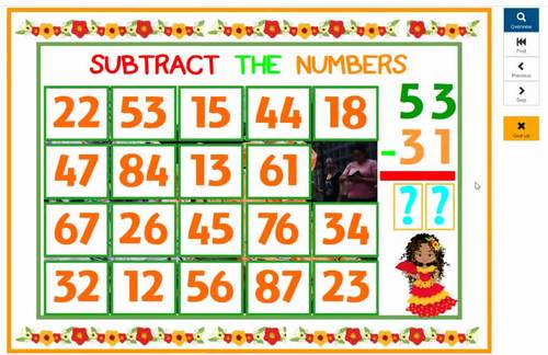 Cinco de Mayo 2 Digit by 2 Digit Subtraction to 100 Without Regrouping ...