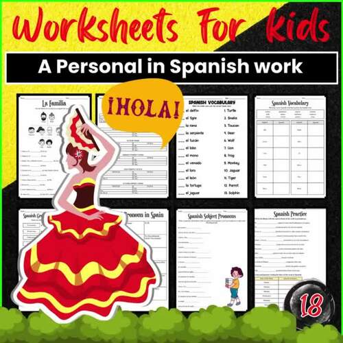 A Personal in Spanish Adjectives Worksheet by Lib Anatomy school
