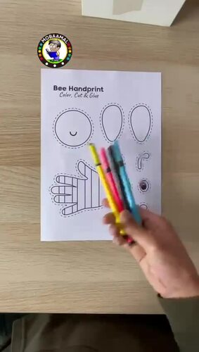 Handprint Bee Craft: Spring Activities | Insect Craft | Bee Bulletin Board