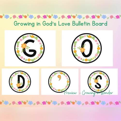 Spring Bible Bulletin Board Kit: Growing in God's Love by Growing In Wonder