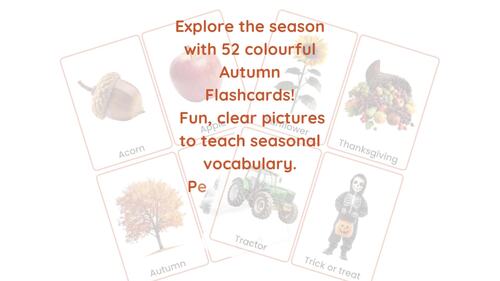 Autumn Flashcards – 52 Seasonal Vocabulary Cards for Early Years, KS1 & ESL