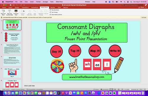 Phonics & Reading, Digraphs /wh/ & /ph/, PPTX, Digital Blending Board