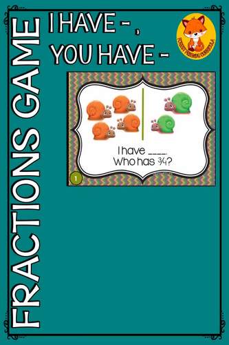 FRACTIONS GAME I Have Who Has Fractions Activity Math Game by Barbara Evans