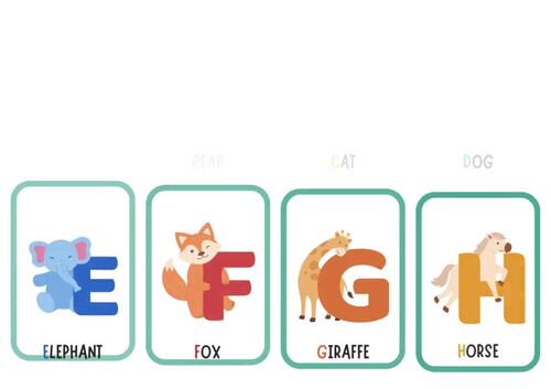 Animal-themed Alphabet Double-sided Flashcards For Kids by The Digivita