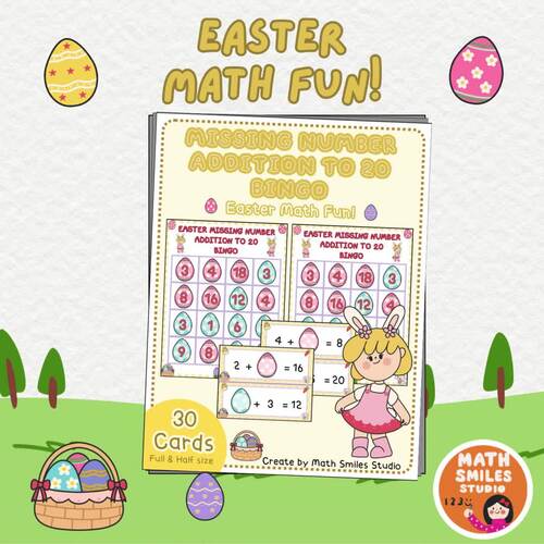Easter Missing Number Addition to 20 Bingo (4x4) | Math Game for 1st ...