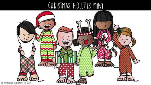 Christmas Kidlettes clip art, Kids clip art Mini by Melonheadz Clipart