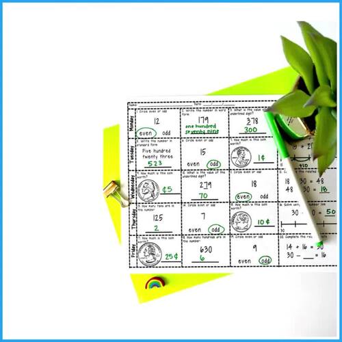 Second Grade Math Daily Morning Work and Bell Ringer by Tara's Teaching ...