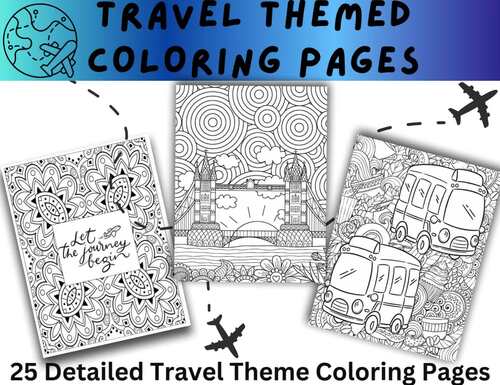 travel coloring pages free
