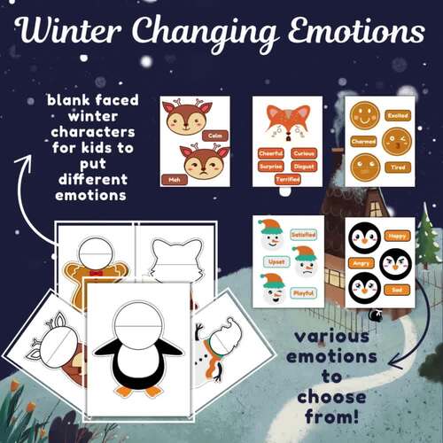 Winter Social Emotional Feelings Cards | Winter Cards | Winter Emotion ...