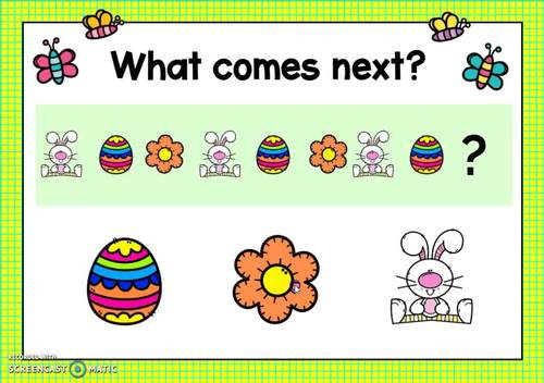 Sequencing Patterns Easter Boom Cards™ Distance Learning by Creating 4 ESL