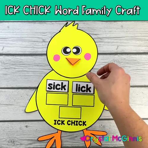 ICK CHICK | Word Family Craft for the Word Family ICK | Word Family ...