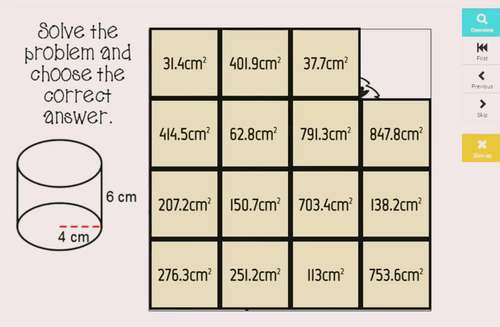 Surface Area of Cylinders Picture Reveal Boom Cards--Digital Task Cards