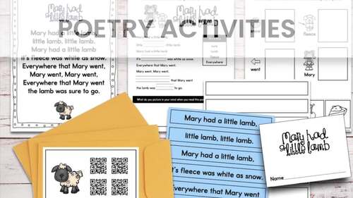 Mary Had a Little Lamb Poetry Center - Nursery Rhyme Activities for 1st ...