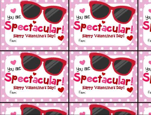 Sunglasses (Shades) Valentine's Day Gift Tag- You are Spectacular ...