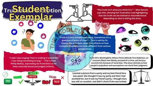 Nothing But the Truth: Theme Collage Activity by The MiddleVerse