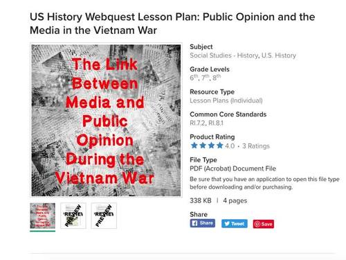 US History Webquest Lesson Plan: Public Opinion and the Media in the ...