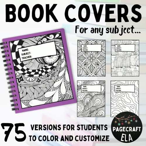 Printable Book Covers | Any Subject | Mindful Coloring & Decoration | Zen