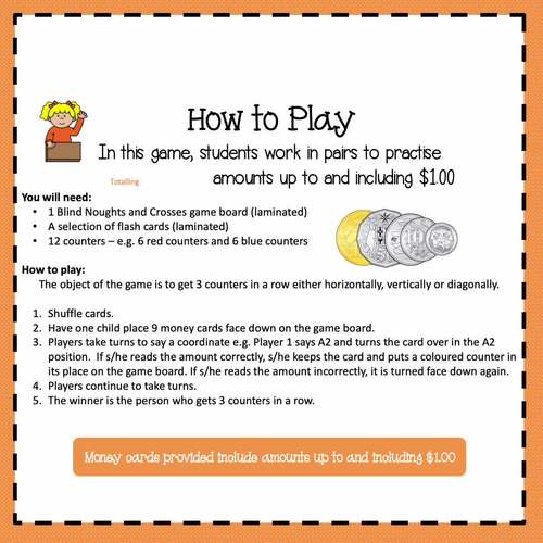 Australian Money Tic-Tac-Toe Game - Counting Amounts to $1 by Ideacations
