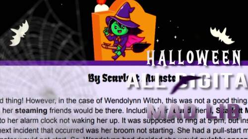 HALLOWEEN DIGITAL MAD LIB PARTS OF SPEECH ACTIVITY by K's Digital Store