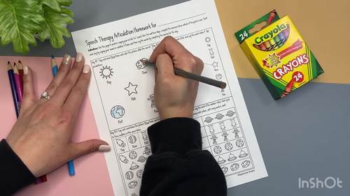 Space Themed Speech Therapy Articulation Homework and Practice | No Prep