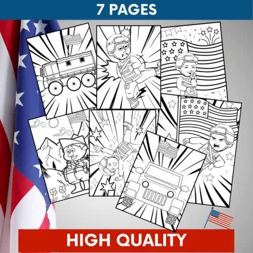 Veterans Day Coloring Pages Activity- Patriotic Coloring Pages by Storekum