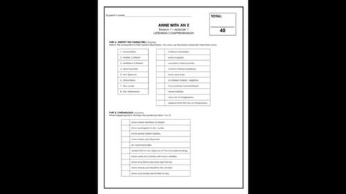 Listening Comprehension - Anne with an E (season 1 bundle) | TpT
