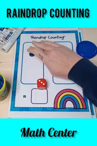 Raindrop Counting Play Dough Mats Math Center by Nomadic Bee | TPT