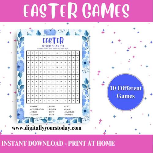 Easter Games Printable Bundle for Family, Classroom and Sunday School