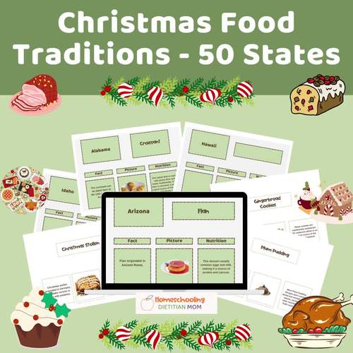 Christmas Food Traditions of the 50 States - Sorting Mats | TPT