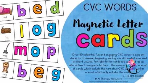 CVC Magnetic Letter Cards - 80 Building letter Cards Activities ...