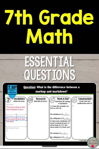 7th Grade Math Essential Questions GOOGLE SLIDES DIGITAL DISTANCE LEARNING