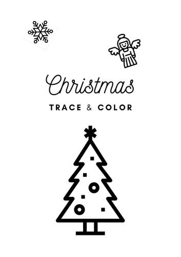 Free Worksheet / Christmas (Tracing & Color) by Mazic Worksheet | TPT