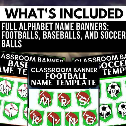 Back To School Sports Bundle → Editable Bulletin Board Decor All Letters