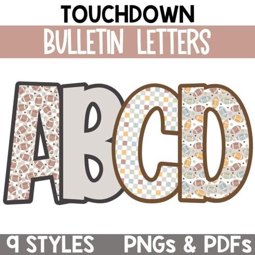 Football Bulletin Board Letters / Clipart / Lettering Pack | TPT