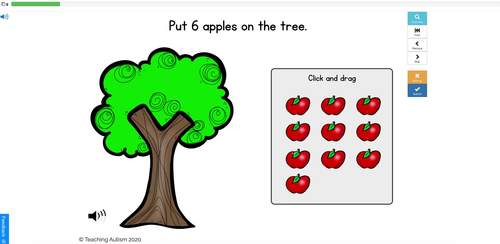 Apple Counting Activities | Putting Apples on the Tree Math Boom Cards