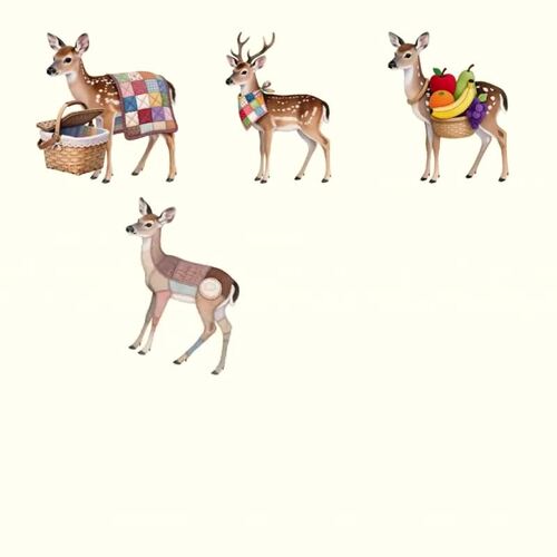 Cute Deer Picnic PNG • 15 Digital Clipart Files • Transparent Background