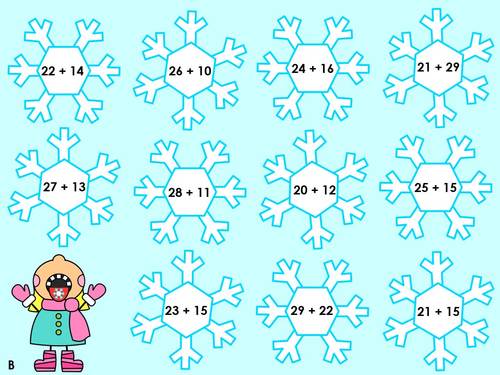 Addition Fact Fluency Game (Winter) by The Teaching Q- Melissa Qualle