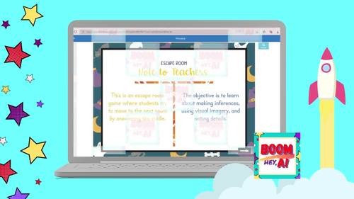 Halloween BOOM CARDS GOOGLE SLIDES Speech Therapy Inferencing Escape Room