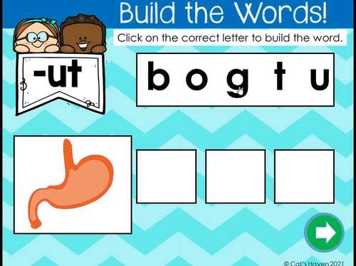 CVC Word Games (SHORT VOWEL U) / Interactive PowerPoint Slides by Cat's ...