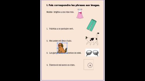 French Avoir and Être Le verbe avoir Google Drive Activities | TPT