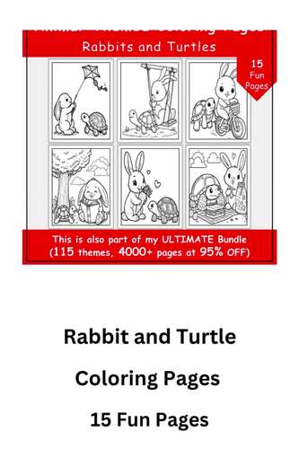 Rabbits & Turtles Having Fun | Printable Coloring Pages for Kids ...