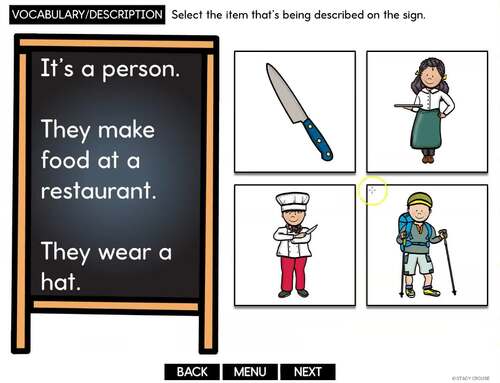 Restaurant Speech Therapy Activities for Language Articulation Mixed Groups