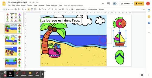 Digital FRENCH Summer Reading Comprehension - Lis et complète l'été