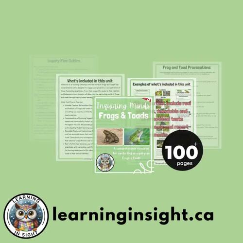 Frogs and Toads – Inquiry Unit Plans for Kindergarten Ontario Curriculum