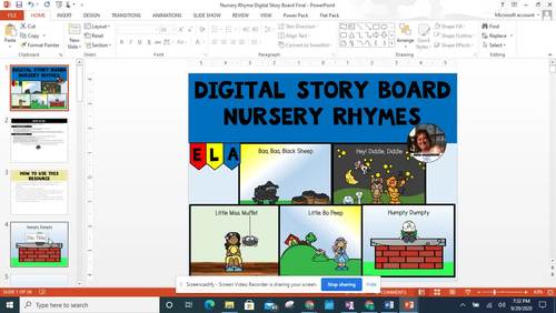 Digital Storyboard for Nursery Rhymes by Gina Hickerson | TpT